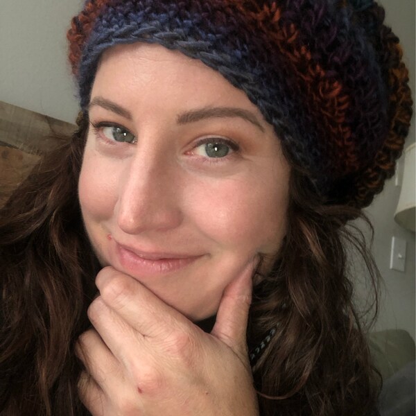 Slouchy Beanie Hat Crochet Hat Womens Hat Womens Winter Hats Rainbow ...