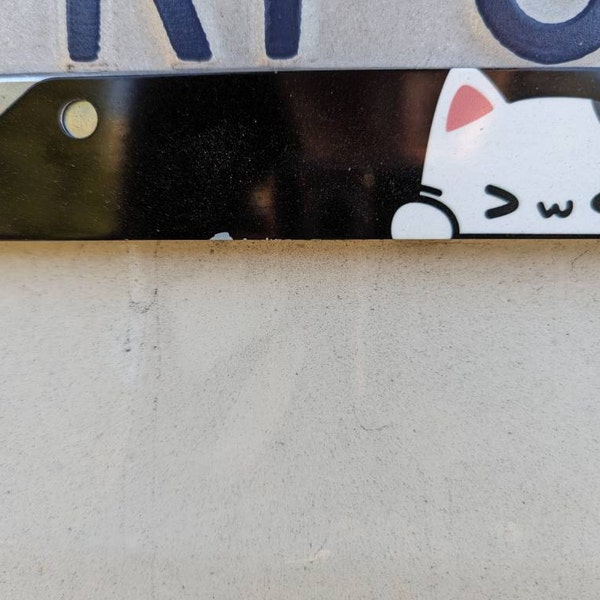 Ultra Slim Subuwu Subaru Anime Peeking Cat Metal License Plate Frame ...