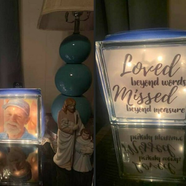 Monogram Alphabet Lighted Glass Block, Personalized House-warming Gift ...