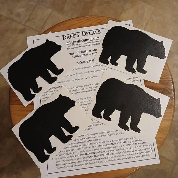 BEAR Vinyl Decal Sticker Deer Car Window Laptop Wall Choose Color and ...