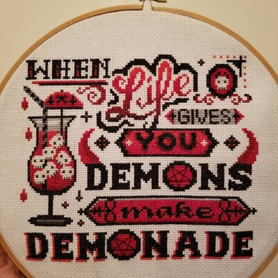 When Life Gives You Demons Make Demonade Occult Cross Stitch Pattern ...