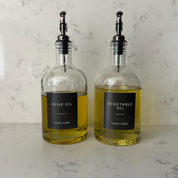 Waterproof Oil Labels - Black Stickers for Bottles and Pourers ...