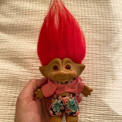 Vintage Ace Novelty Treasure Troll Doll Pink Hair Pink - Etsy