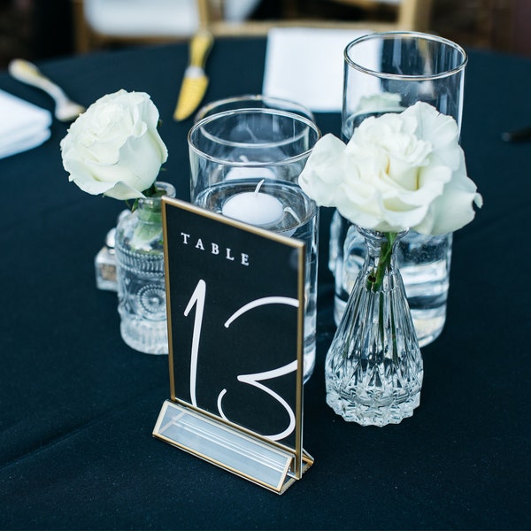Black Table Numbers Template — Wedding Table Numbers — Minimalist Table ...