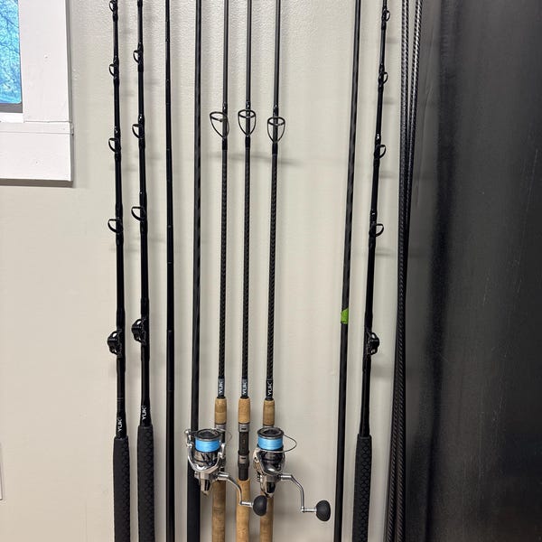 Vertical Fishing Rod Rack, Wall Mount, Solid Mahogany, Custom Size Pole ...