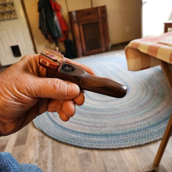 4" Long Laminated Top Wooden Smoking Pipe - Etsy