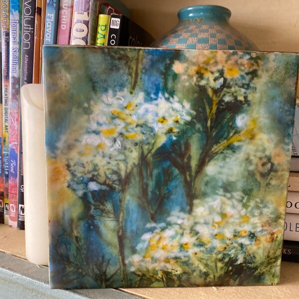 Encaustic Art, Wall Art - Queen Anne's Lace With Butterflies - Etsy