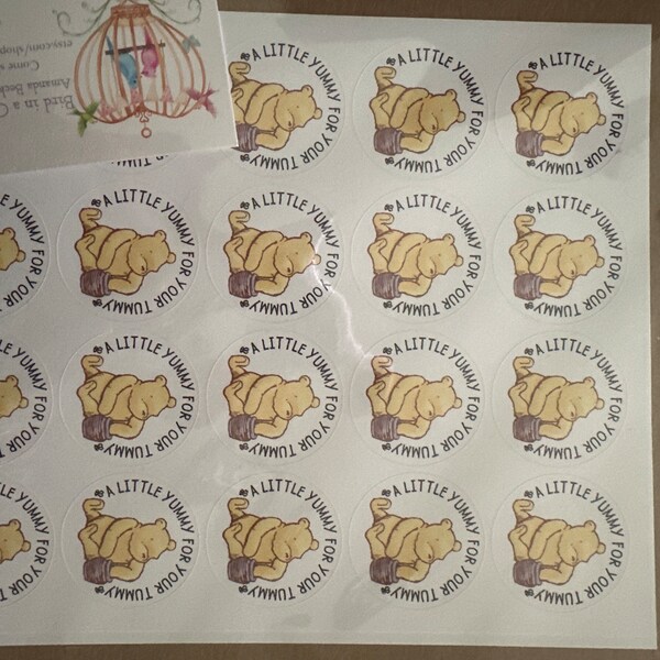 Classic Bear Stickers - READY TO SHIP. A Little Yummy for Your Tummy ...