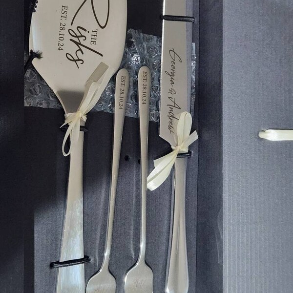Two Forks for Wedding Cake Ceremony Engraved Cutlery for Couple ...