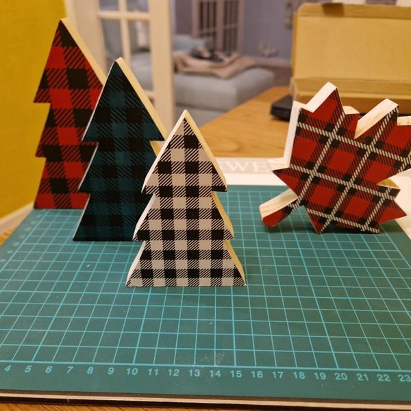 Christmas Mini Book Stack Block Tier Tray Decor Christmas Farmhouse Wood Blocks Hot Chocolate ...