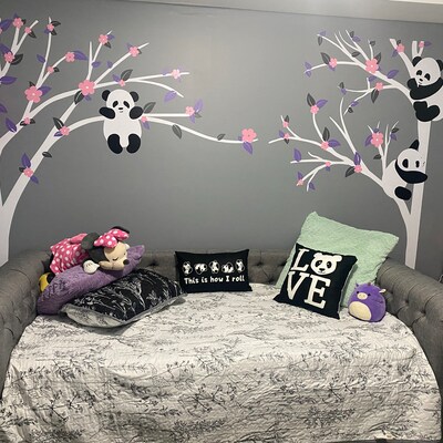 Panda Tree Wall Decals, Nursery Tree Wall Stickers, Large Tree Wall ...