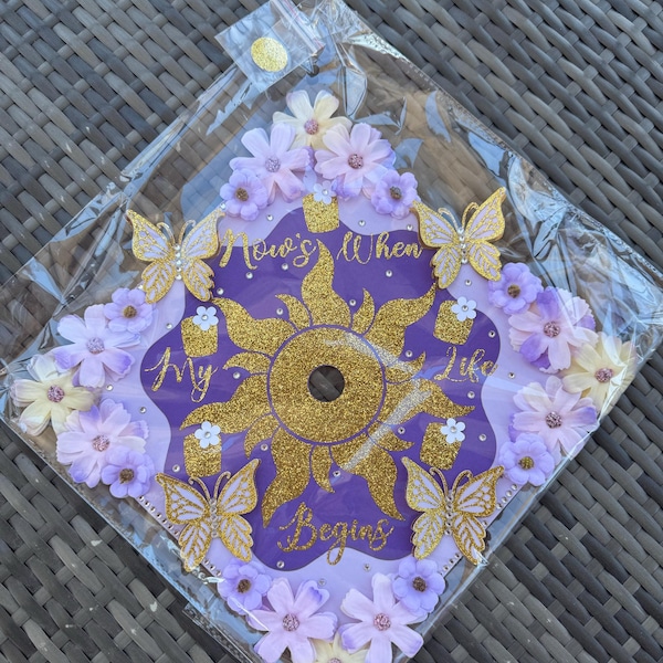 Graduation Cap, Custom Flower Grad Cap, Grad Cap Topper, Personalized ...