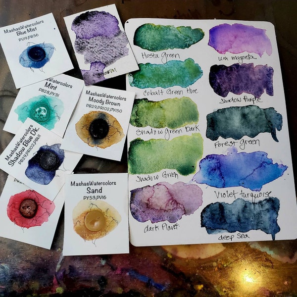 Ceramic Leaves and Flowers Watercolor Palette With 24 Wells Handmade ...