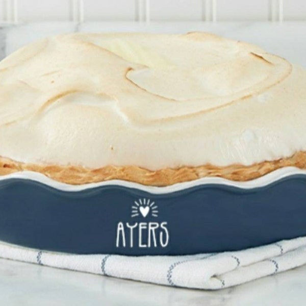 Made With Love Personalized Ceramic Pie Dish, Personalized Mother's Day ...