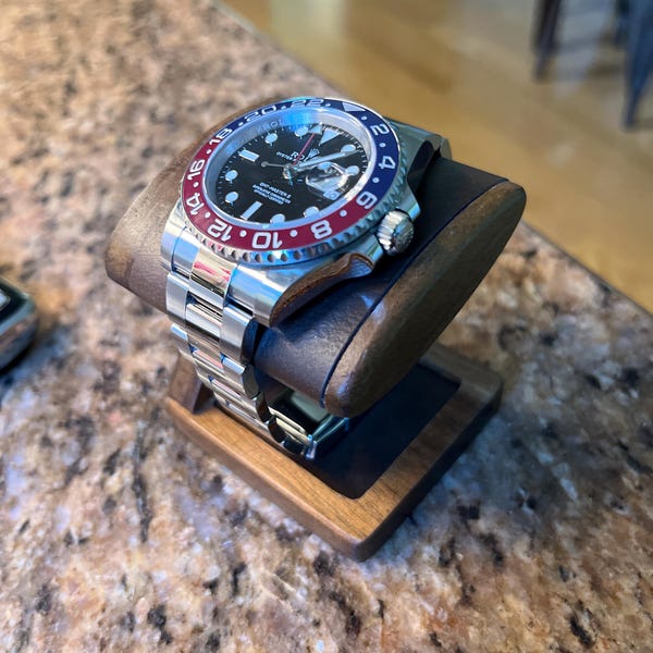 Engraved Wood Watch Stand for Men Personalized Gift Bedside Watch ...