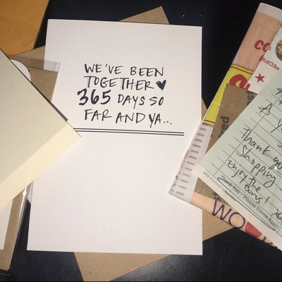 One Year Anniversary Card, 365 Days Together... - Etsy