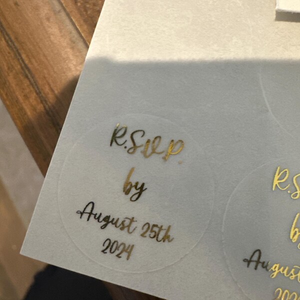 Custom Gold Foil Stickers | Wedding Favor Stickers | Gold Foil Custom ...
