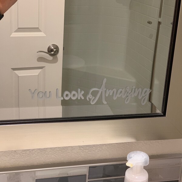 You Look Amazing Positive Affirmation Mirror Decal, Laptop Decal, Spa ...