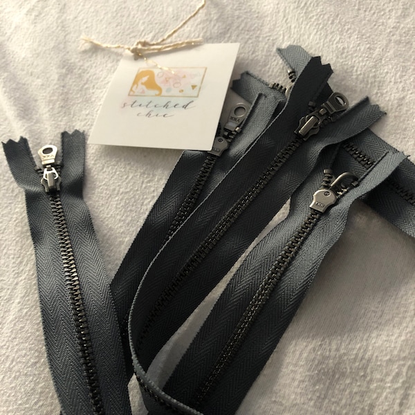 YKK #4.5 Closed End Metal Zipper | Antique Nickel | Color 910 Twilight ...