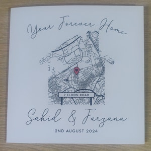 Personalised New Home Card, Map Card, Happy New Home Card ...