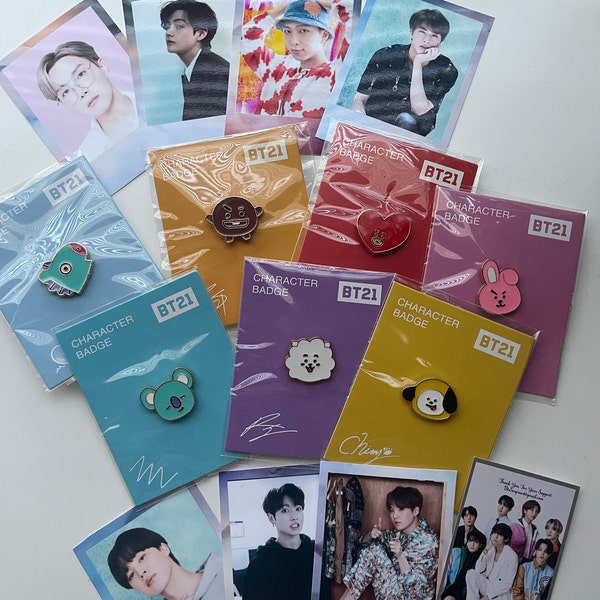 BTS Button/pins Set of 7 (each of the Members)/or Get an Individual Pin ...