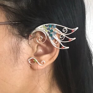 Pair of Ear Cuffs Hummingbird Ear Cuffs Elf Earrings Ear Crawler Ear ...
