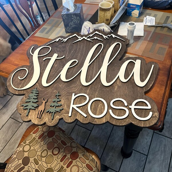 Freestanding Wooden Name Cutouts, Wooden Letters, Name Sign, Baby ...