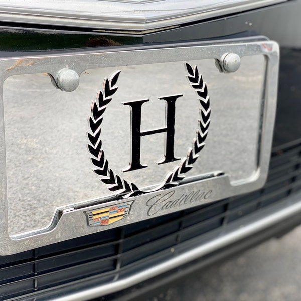 Custom Vanity Plate,car Tag, Monogrammed, Initial, Wreath, Personalized ...
