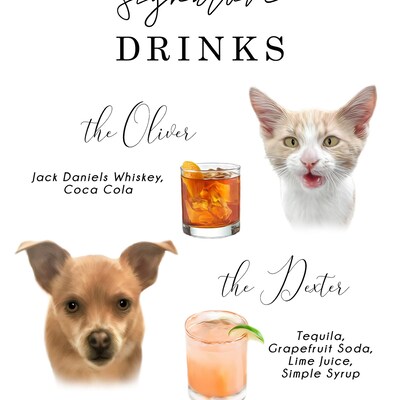 Dog Signature Cocktail Dog Custom Drink Sing Dog Signature Drink Sing ...