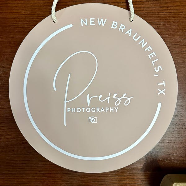 Round Hanging Acrylic Sign (logo) W/ White Rope - Custom Signage for ...