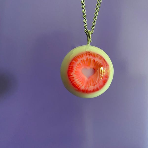 Handmade Resin Eyeball Jewelry, Doodle Eyeball Cute Necklaces, Gothic ...
