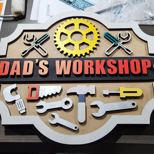 Dads Workshop Wall or Door Sign. Workshop Signage Laser Cutting File ...