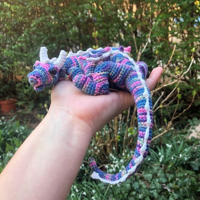 Curvy Sleeping Dragon Crochet Amigurumi Pattern DIGITAL PDF by Crafty ...