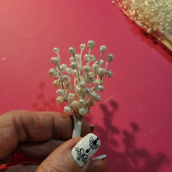 Vintage Pearl Twisted Beaded Sprays, White Faux Pearl Sprays, Floral ...