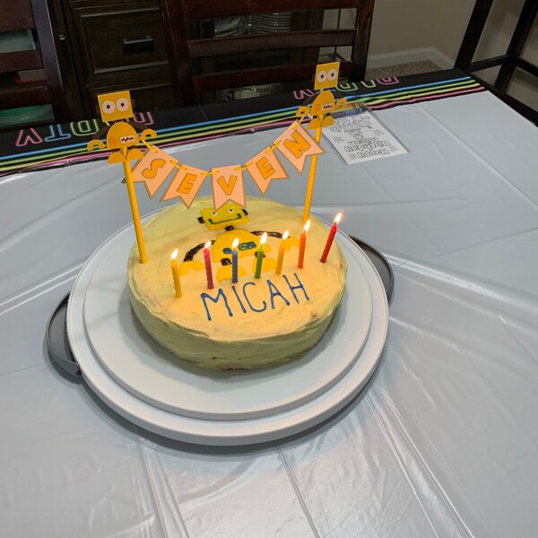 Robot Theme Cake Topper / Robot Theme Cake Bunting Topper / Robot Theme ...