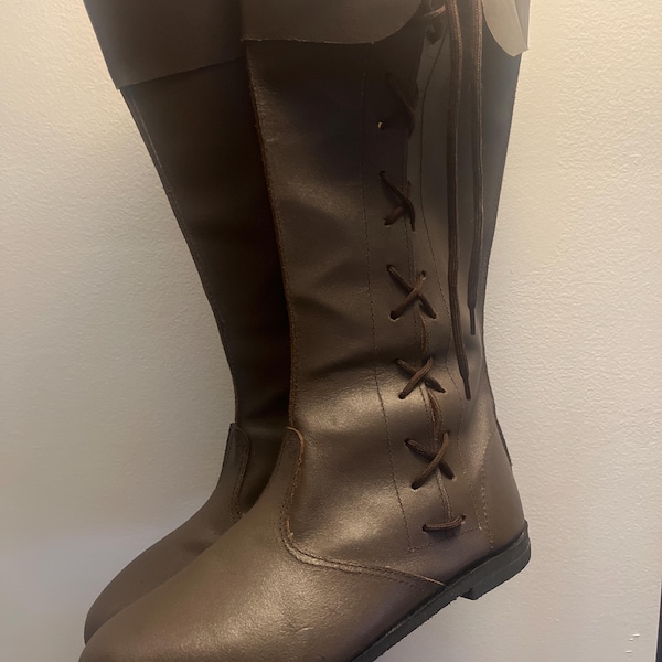 Medieval Suede Leather Boots: Lace up Renfaire Cosplay Shoes - Etsy