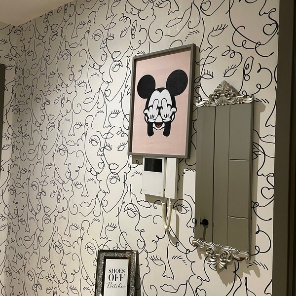 Mickey Mouse Set of 2 Poster, Mickey Mouse Print, Kids Room Wall Art ...