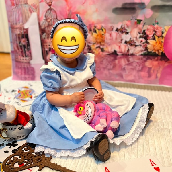 Custom Alice in Wonderland Dress With Pinafore in Baby or Toddler Sizes ...