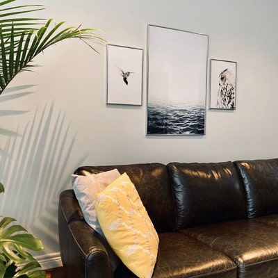 Ocean Poster, Calm Water Print, Black and White Minimalist Ocean Wall ...