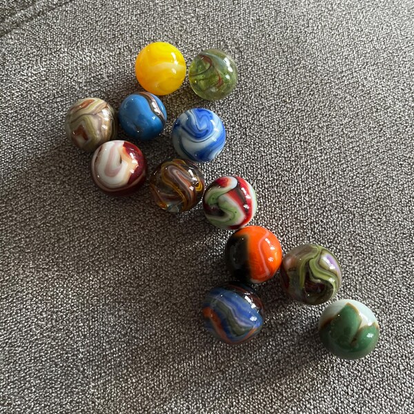 Set of 5 “tiger Shark” Mega Marble Glass Marbles, 5/8” (16mm ...