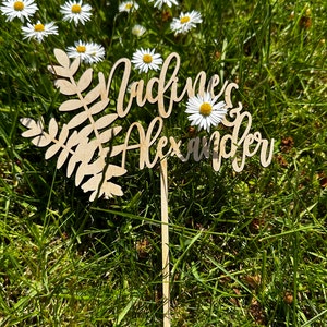 Custom Wedding Cake Topper Floral Wedding Cake Topper Fern - Etsy