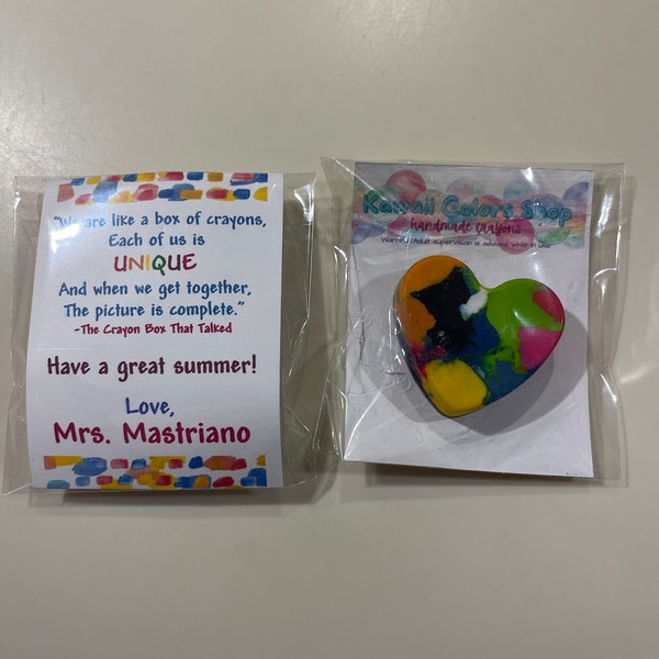 HEART CRAYON Box That Talked Poem, Student Gift From Teacher ...