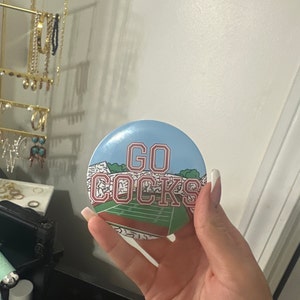 Custom 3 Inch Girly Game Day Button, Gameday Pins, Football, Tailgate ...