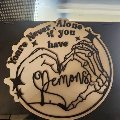 You're Never Alone If You Have Demons Svg / Its a Vibe Svg / Heart Hand ...