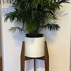 Plant Stand, White Oak, Three Tier, Mid-century Modern, Solid Hardwood ...
