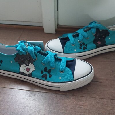 Pug Painted Sneakers Personalized Dog Canvas Shoes Custom - Etsy