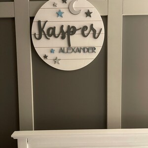 Moon and Stars Nursery Sign Custom Baby Name Sign Nursery - Etsy