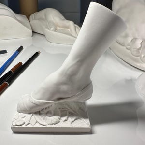 Fragmentary Colossal Head of a Youth Statue, Ancient Figurine, Plaster Bust, Small Shelf Decor ...