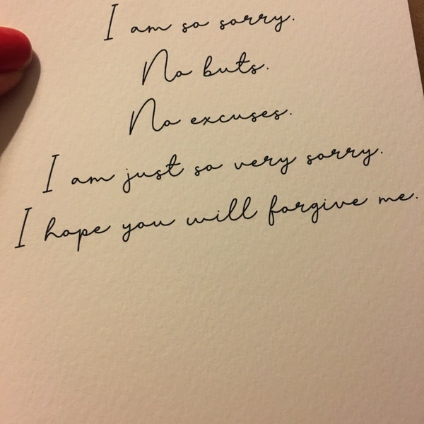 Sincere Apology Card | Apology Card | I'm Sorry Card | Please Forgive ...