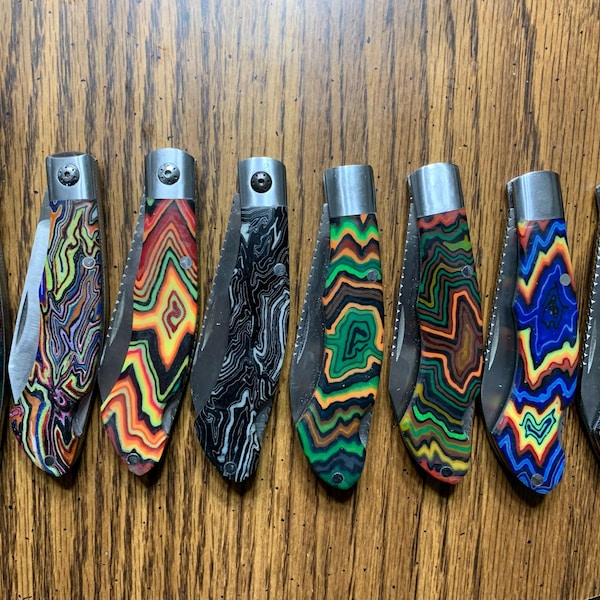 Disco80s Knife Handle Micarta Block Scales Stabilize Wood Burl - Etsy